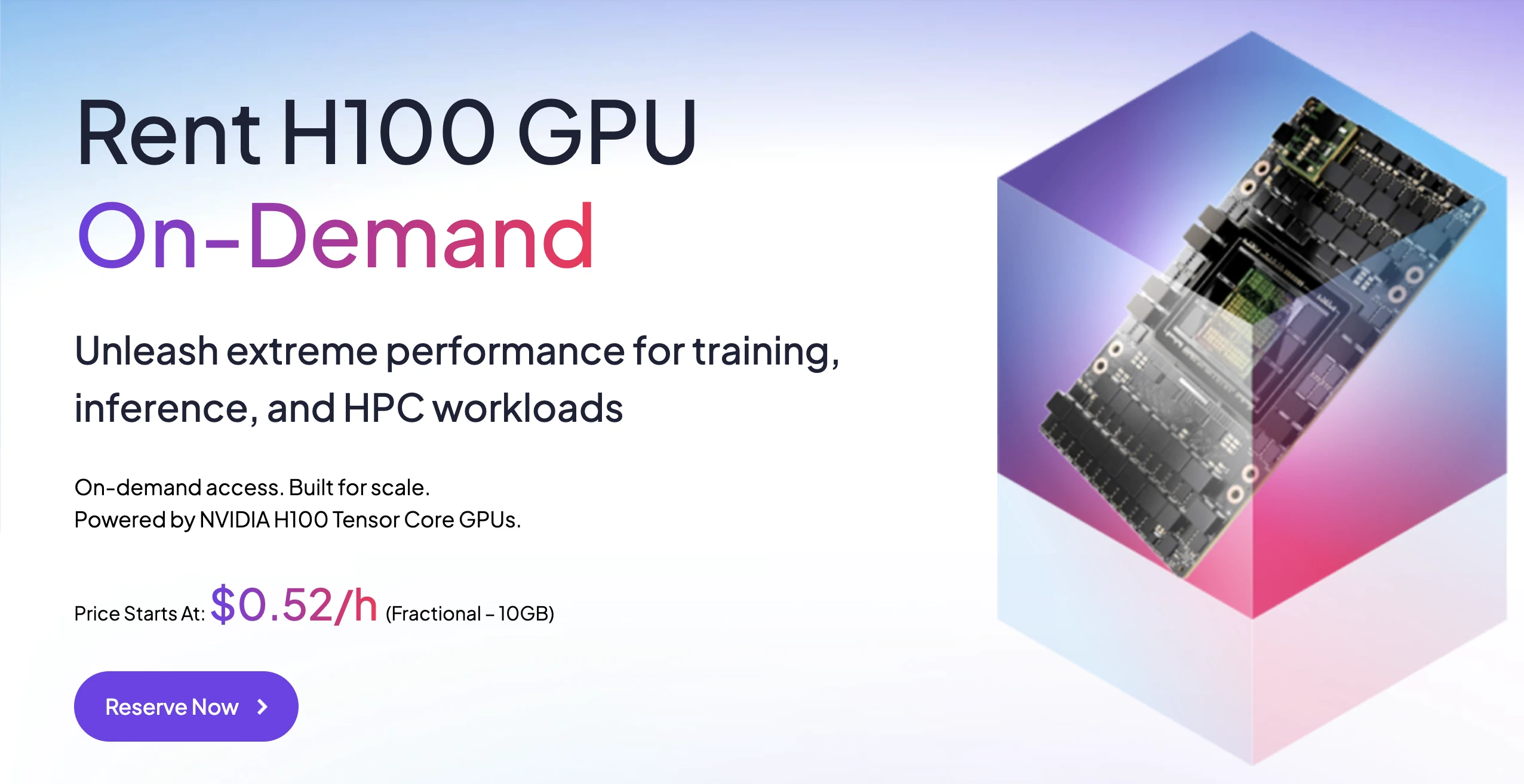 Rent H100 GPUs On-demand Prices from $0.36/hr - Neysa